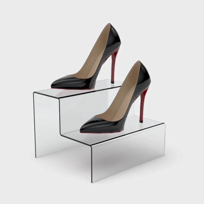 plexi Trapstandaard 2 treden, 300 mm breed | Displaywinkel.nl