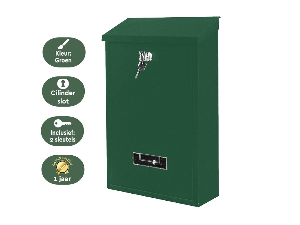 BRASQ Brievenbus Basic Groen | Displaywinkel.nl